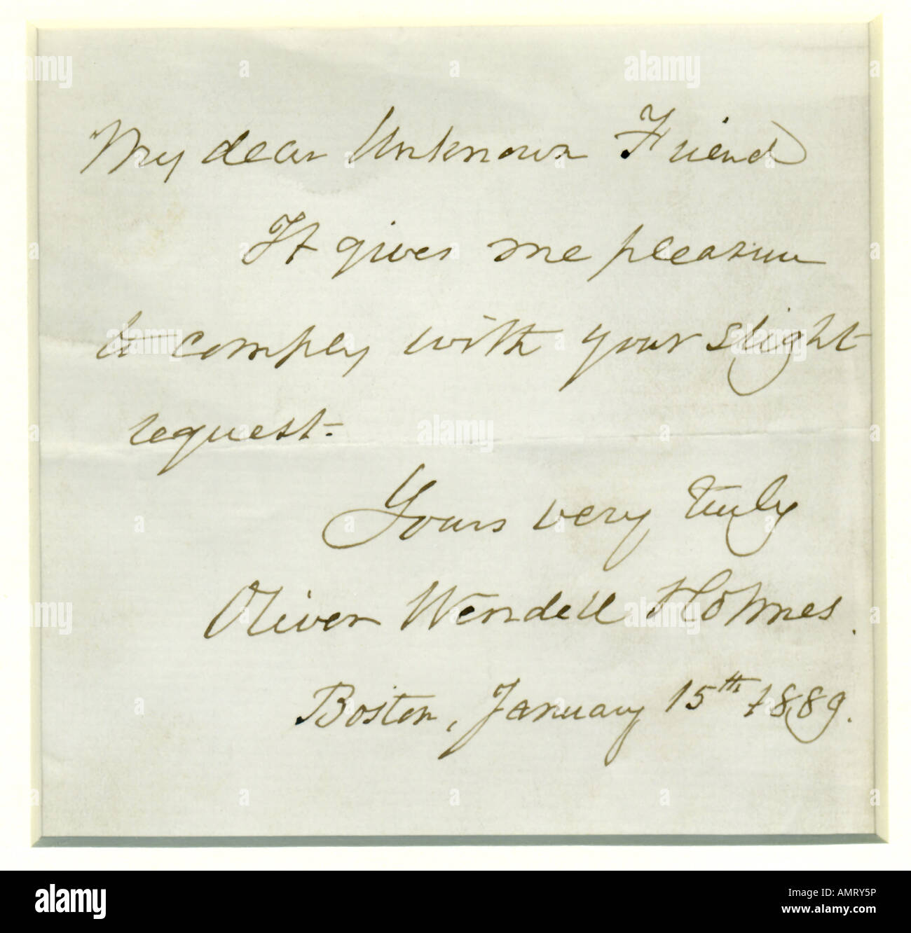 Oliver wendell holmes signature hi-res stock photography and images - Alamy