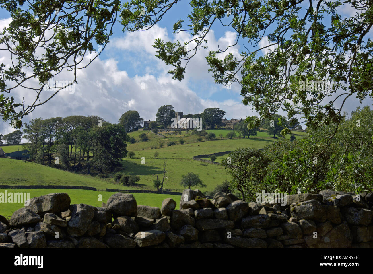 St Chads church Middlesmoor Village Nidderdale Yorkshire Dales August ...