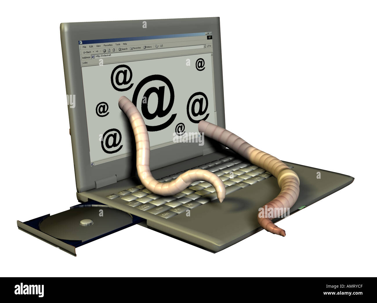 danger of infection through a computervirus in the internet Stock Photo ...