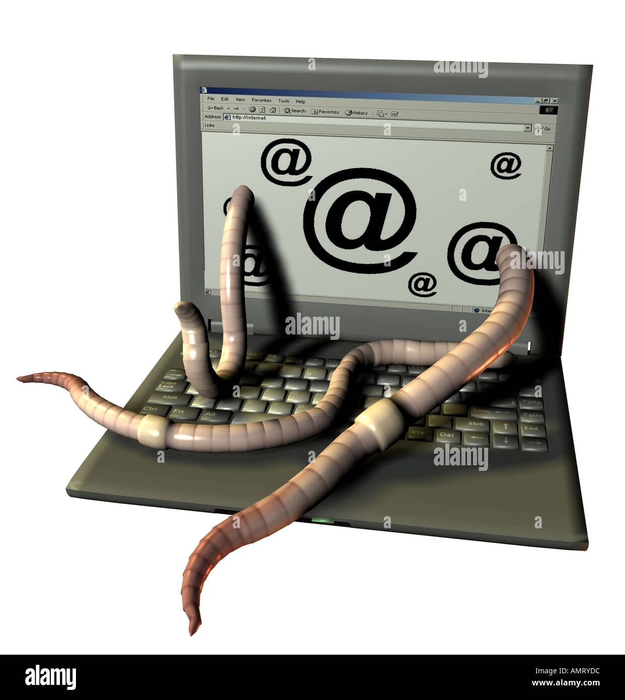 danger of infection through a computervirus in the internet Stock Photo ...