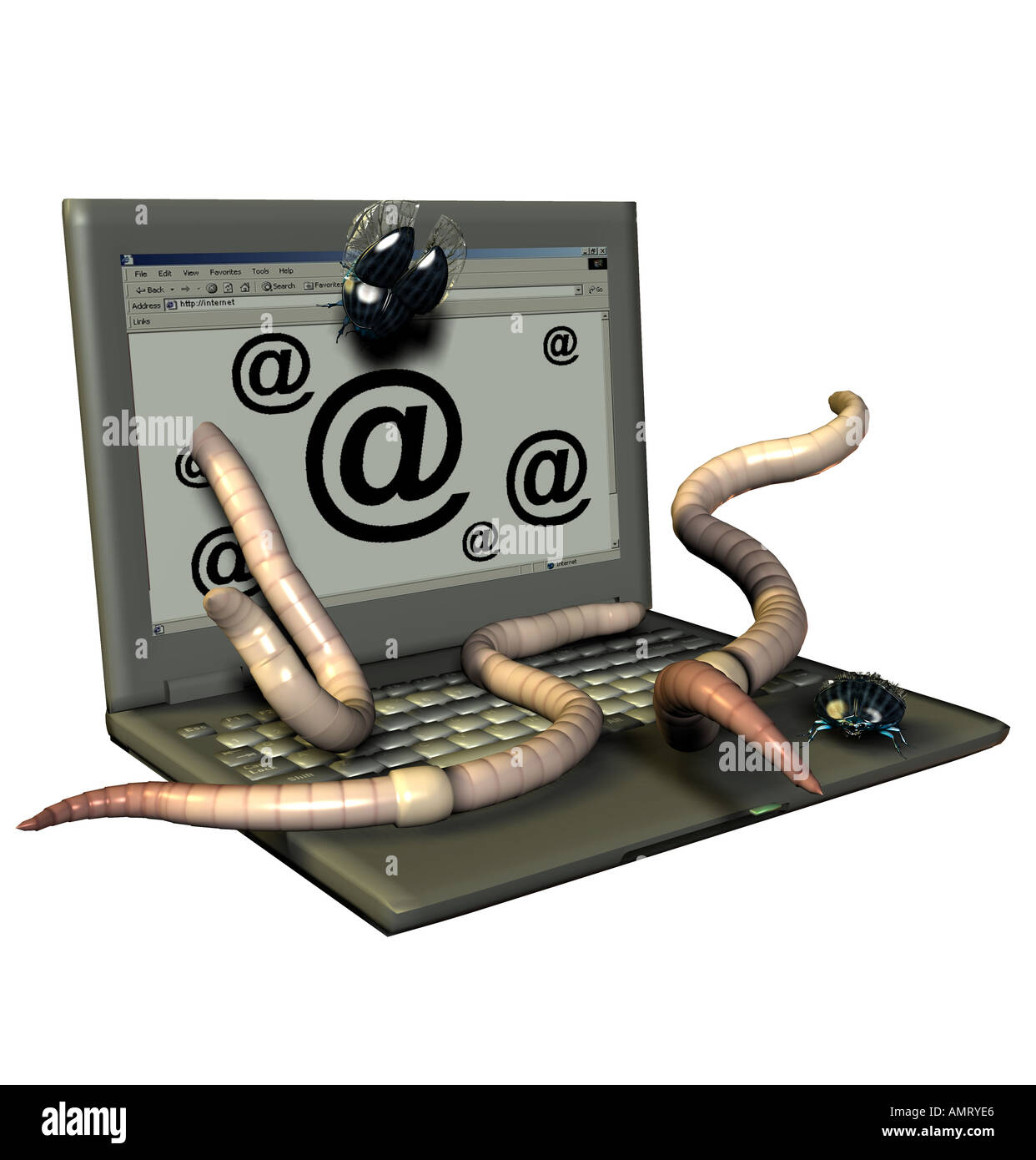 danger of infection through a computervirus in the internet Stock Photo ...