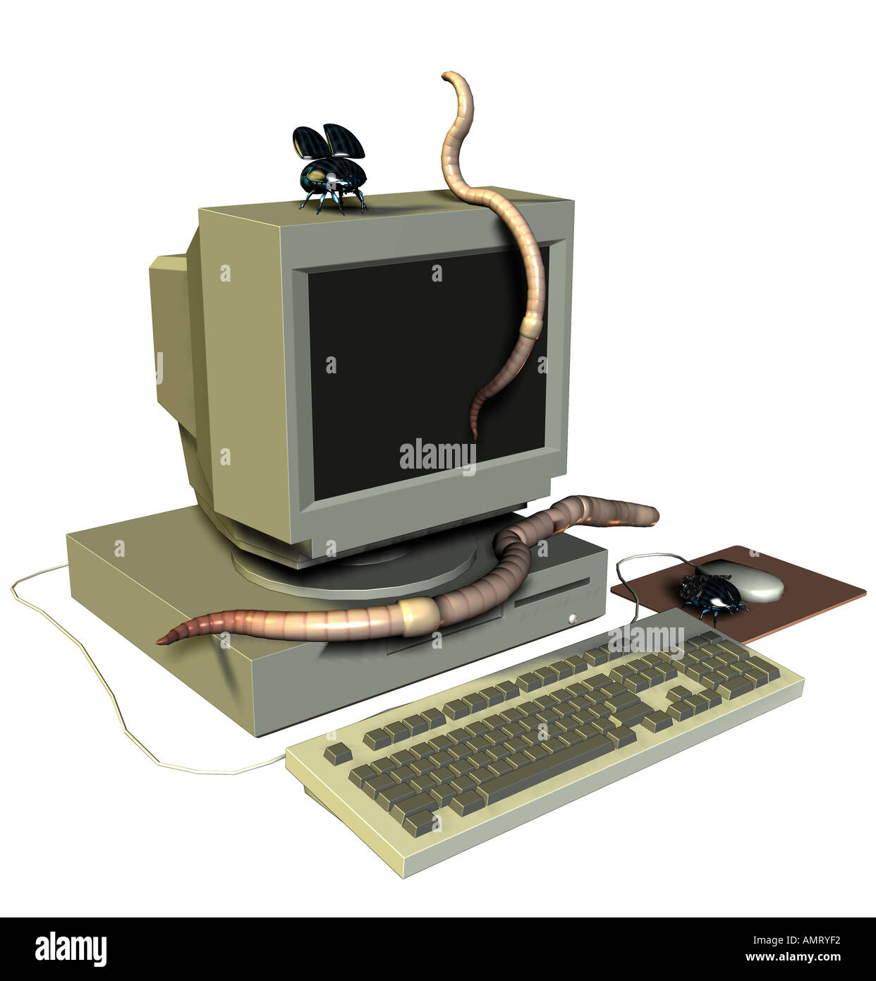 danger of infection through a computervirus in the internet Stock Photo ...