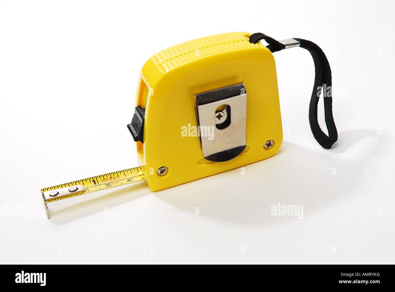 Close up of yellow steel tape measure Stock Photo - Alamy