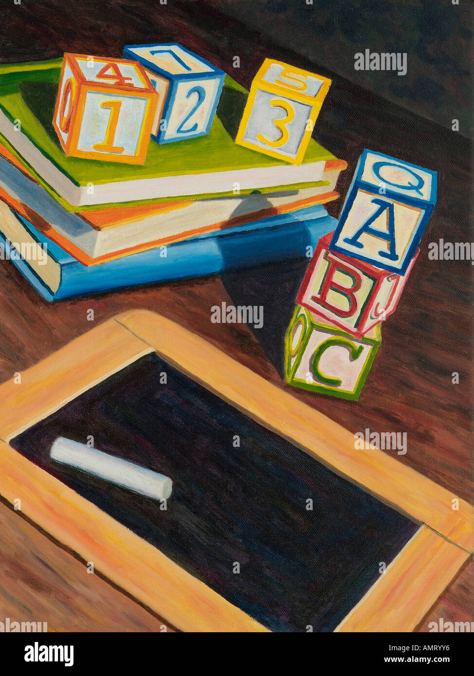 Still Life of School Supplies Stock Photo - Alamy
