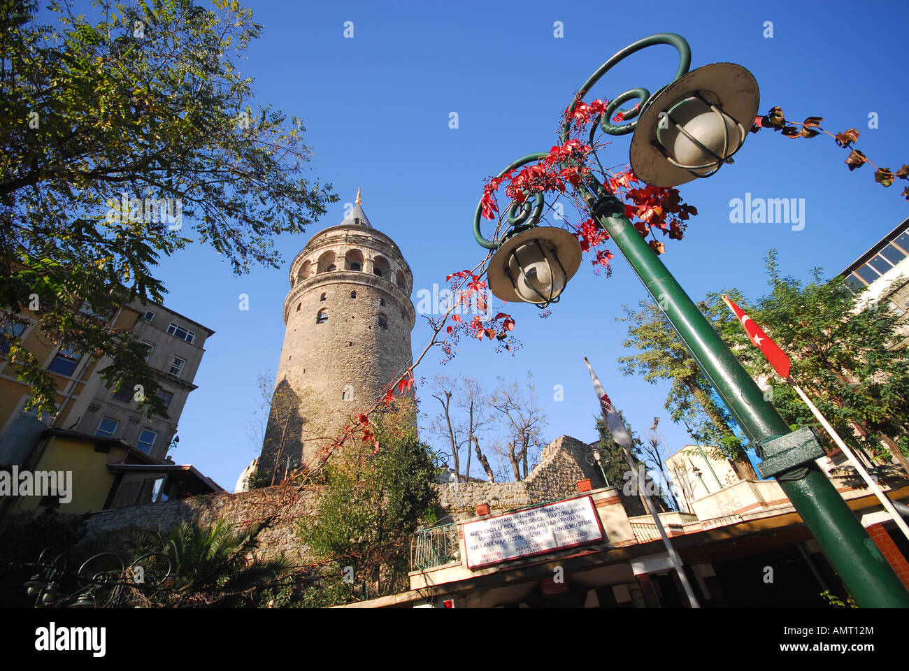 ISTANBUL. Looking up at the Galata Tower in Beyoglu district. 2007 ...