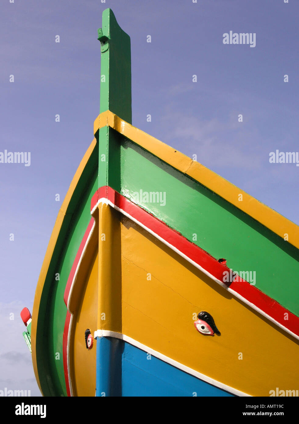 Maltese Luzzu traditional fishing boat Stock Photo - Alamy