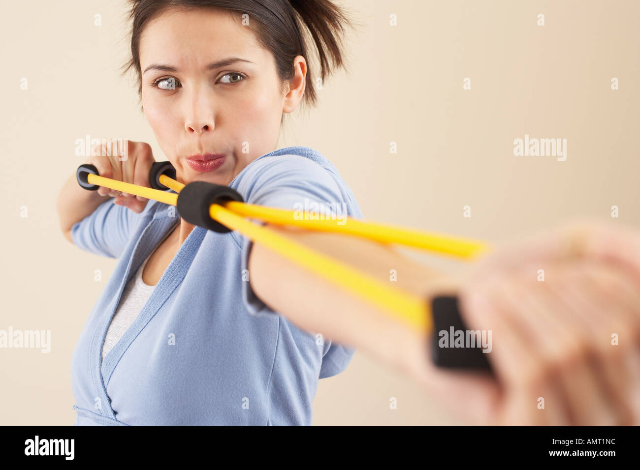 Asian woman pull up clothes hi-res stock photography and images - Alamy