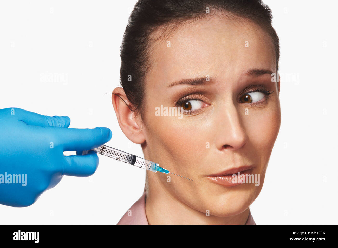 Woman Getting Botox Injection Stock Photo - Alamy