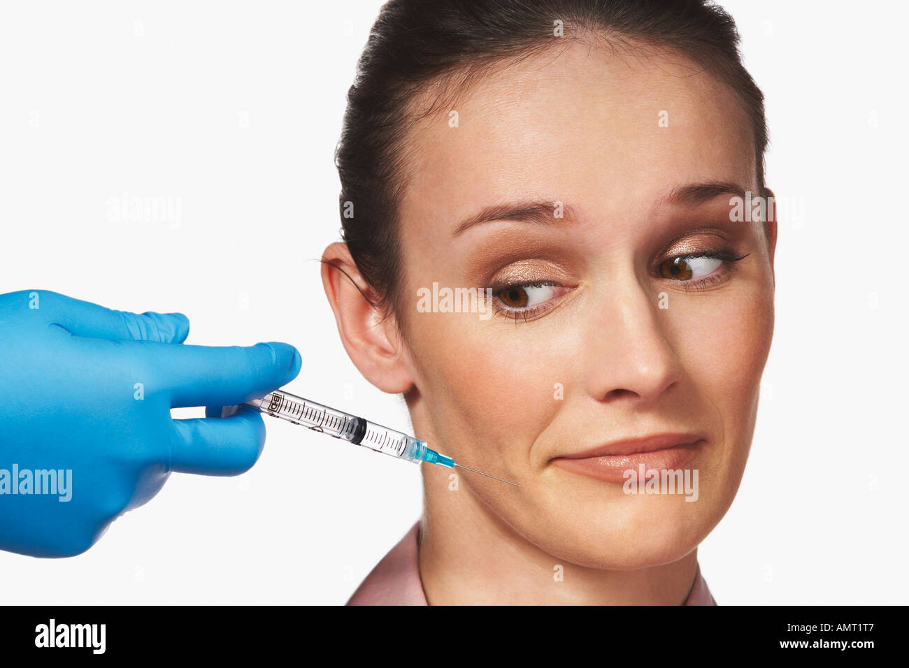 Woman Getting Botox Injection Stock Photo - Alamy