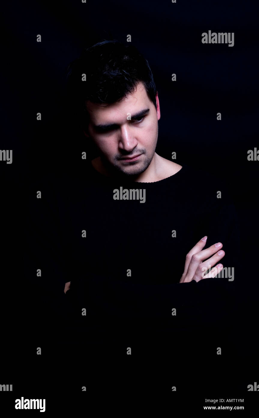 Sad man arms folded Stock Photo - Alamy Sad man arms folded Stock Photo - Alamy