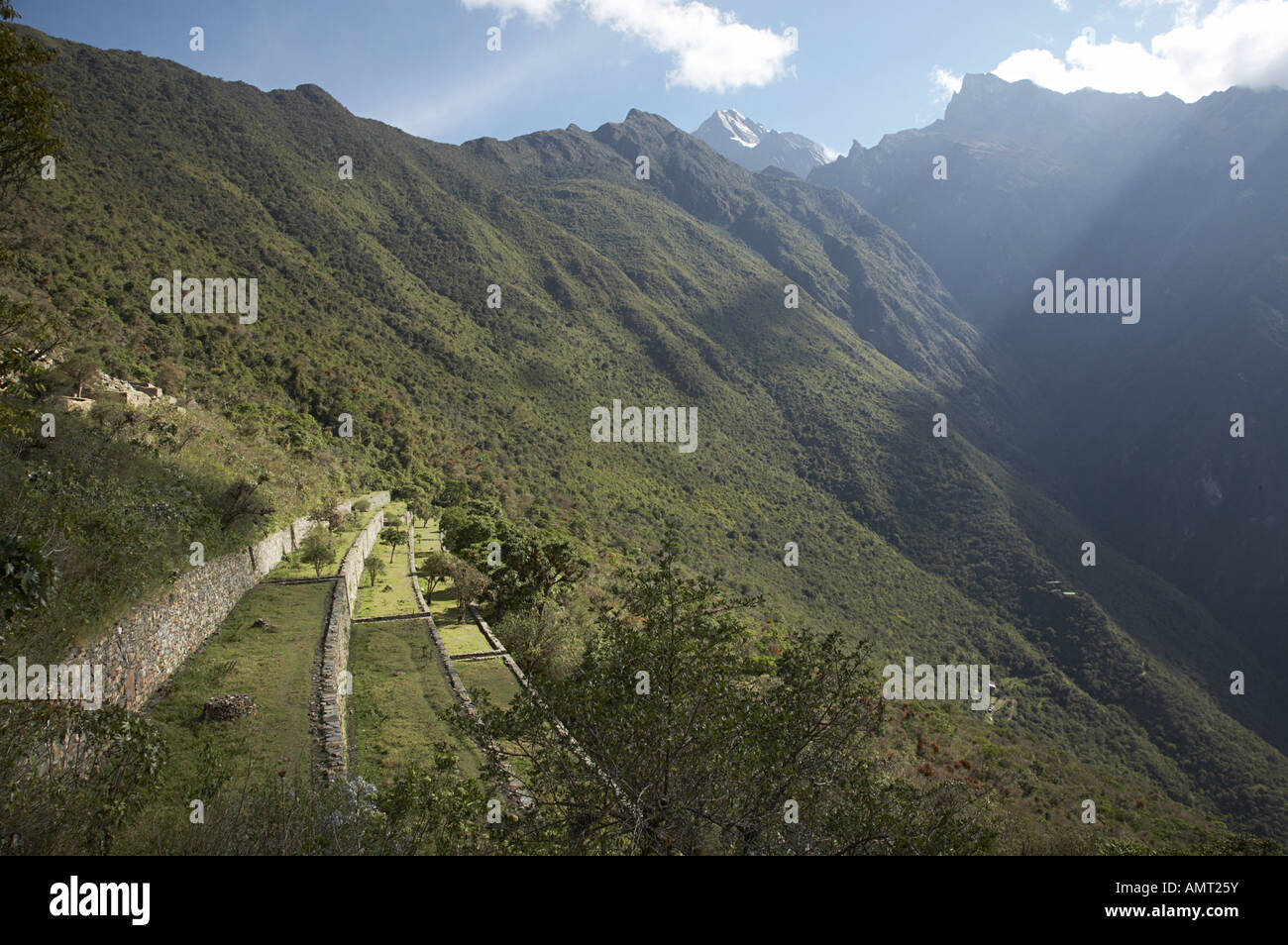 Remote Incan ruins of Choquequirao in the Peruvian Andes Stock Photo ...