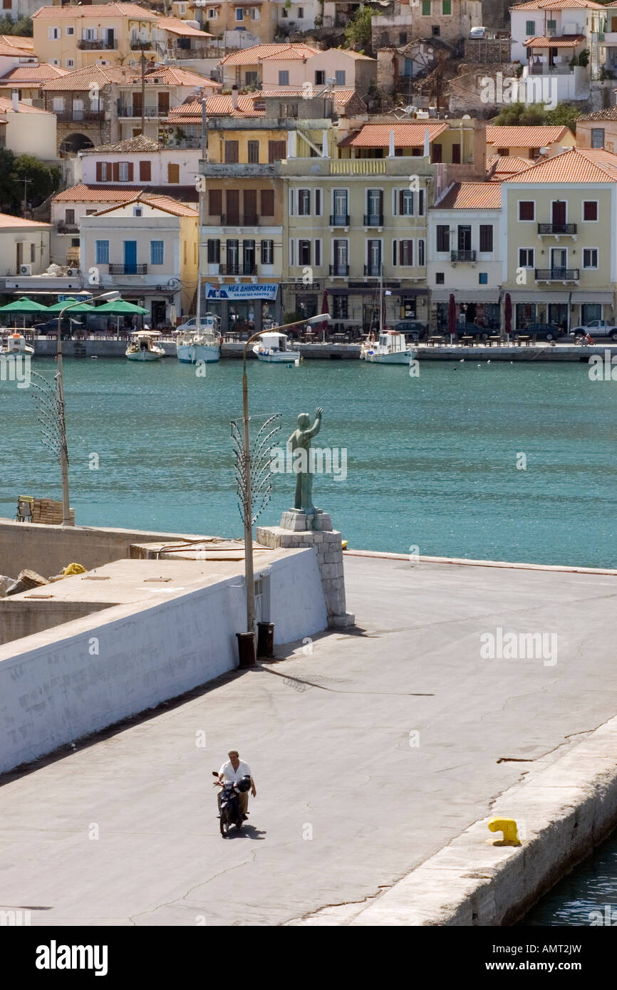 The town of Gythio seen from the harbour Southern Peloponnese Greece ...