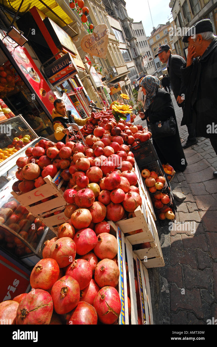 ISTANBUL. A shop in Beyoglu selling freshly-squeezed pomegranate juice ...