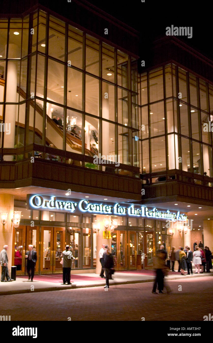 Ordway Center for the Performing Arts lighted at night. St Paul ...