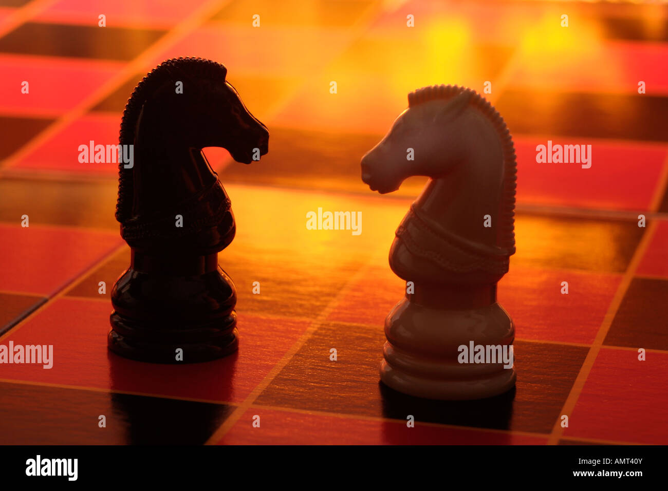 Two chessmen "facing off Stock Photo - Alamy