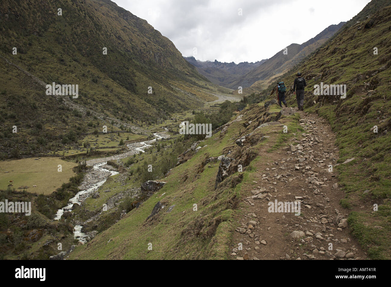 Trek from the remote Incan ruins of Choquequirao to Machu Picchu Stock ...