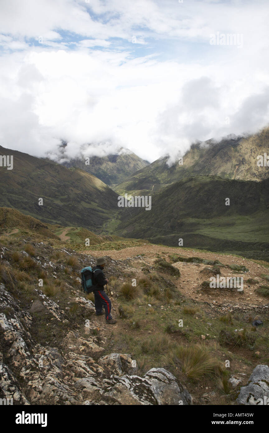 Trek from the remote Incan ruins of Choquequirao to Machu Picchu Stock ...