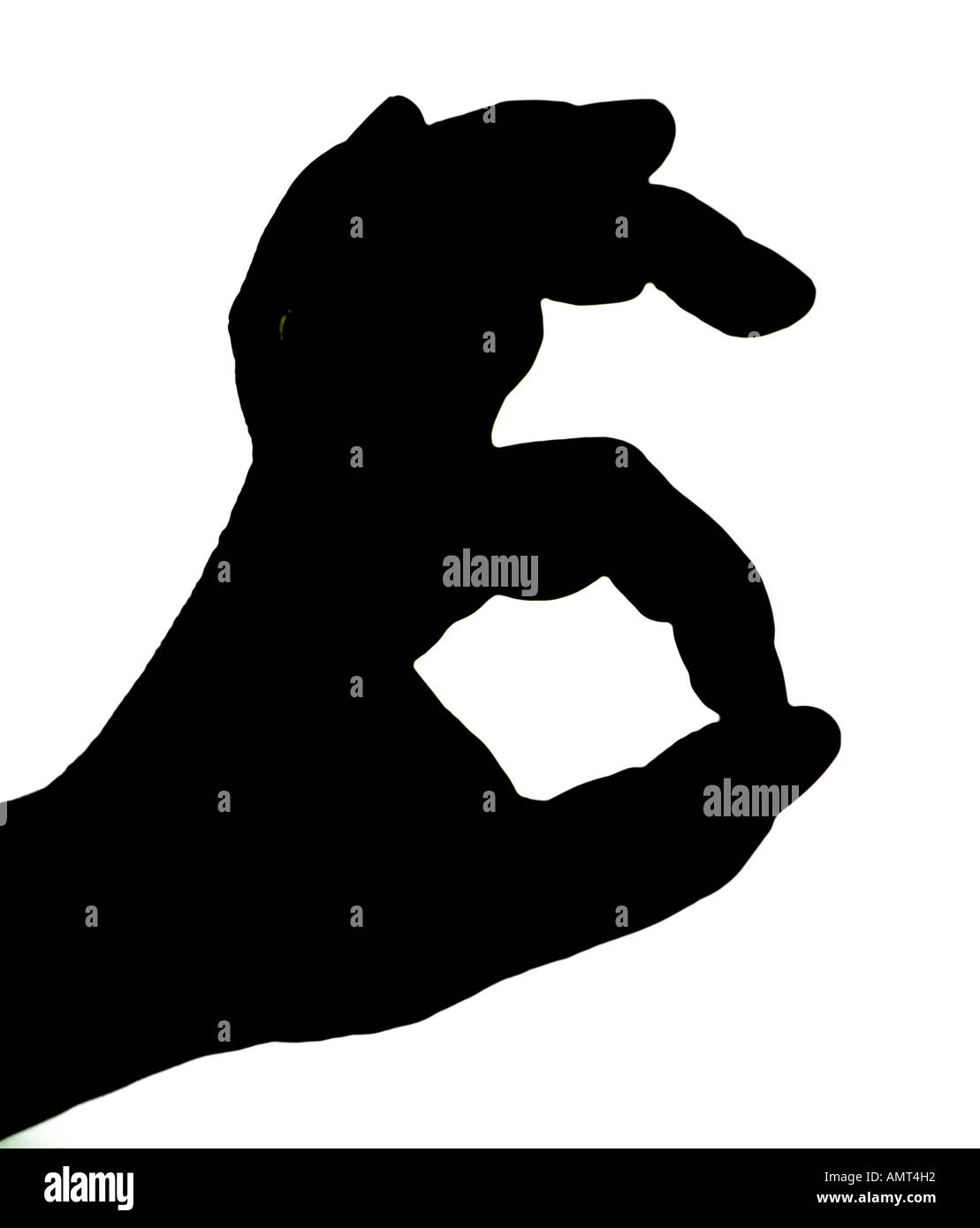 A OK hand silhouette profile Stock Photo - Alamy