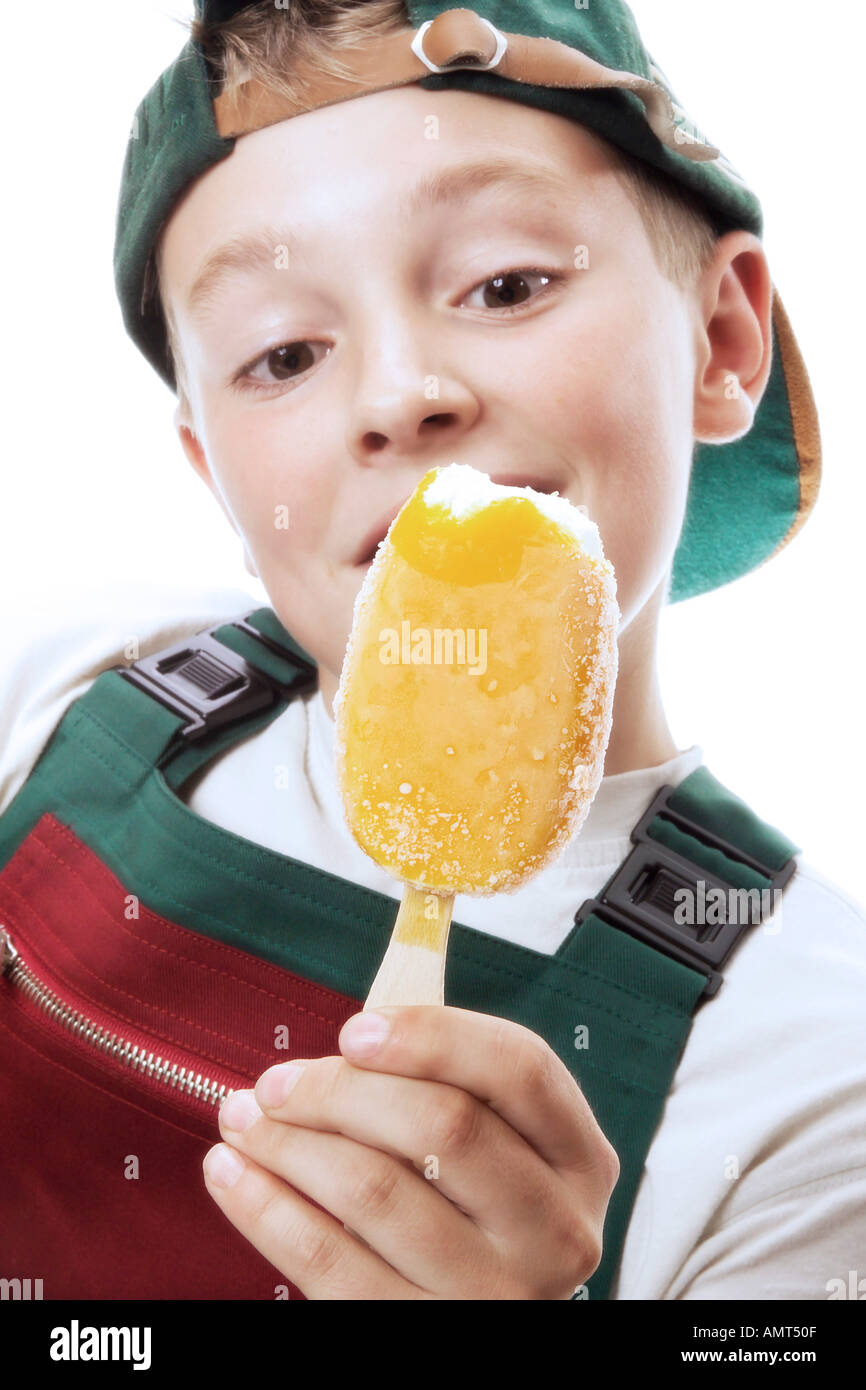 Boy holding icecream Stock Photo - Alamy