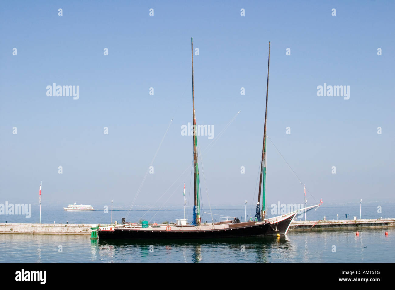 Dow boat Evian Lake Geneva France September 2007 Stock Photo - Alamy