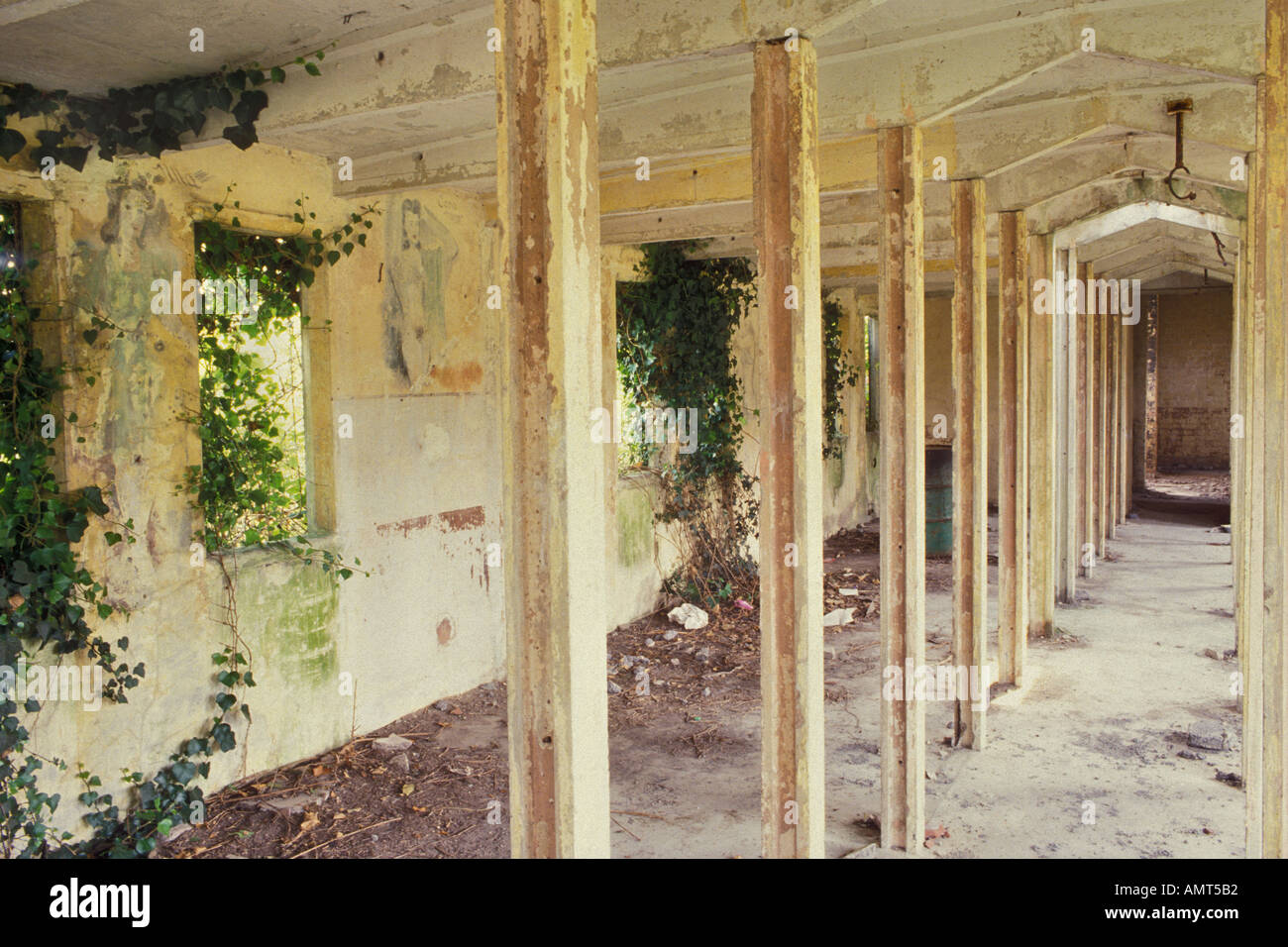 Interior of hut at the former Island Farm Prisoner of War Camp 198 ...