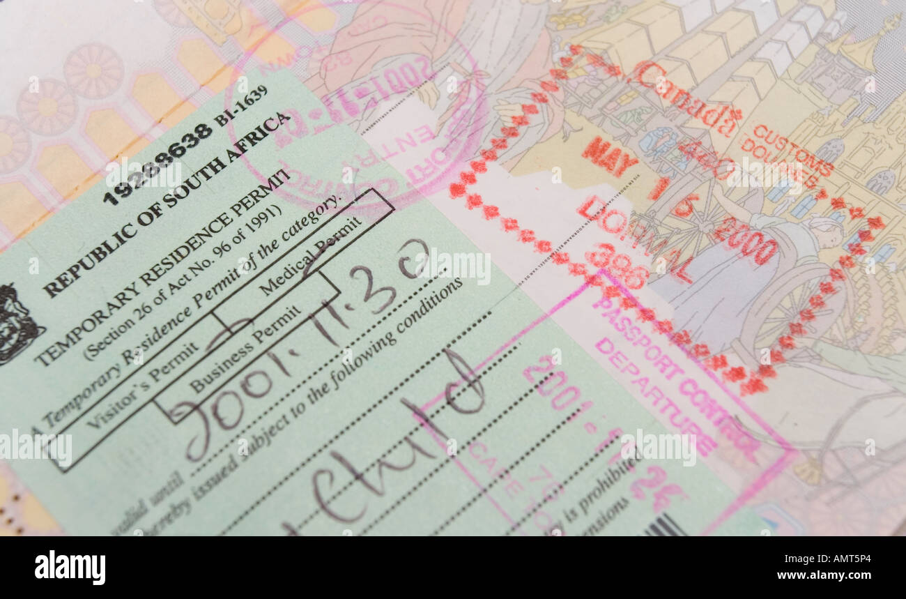 Passport stamp south africa hi-res stock photography and images - Alamy