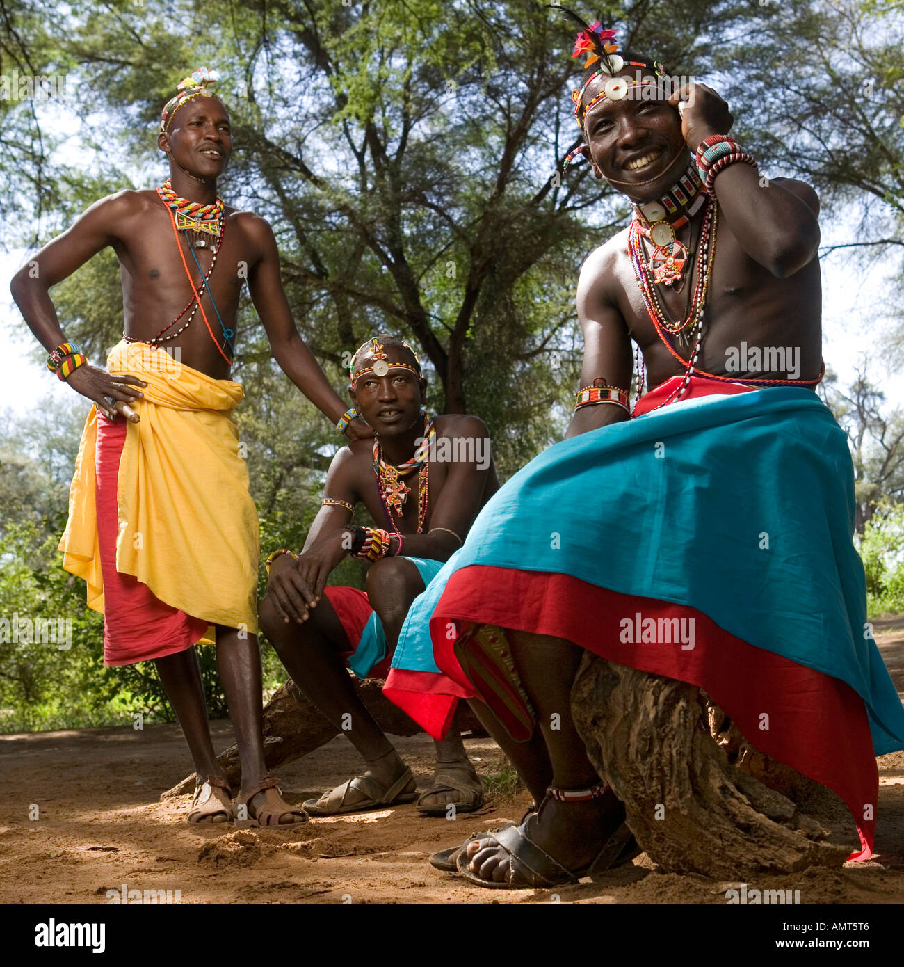 Samburu tribesmen at Elephant Watch Safari Camp Samburu National Park ...