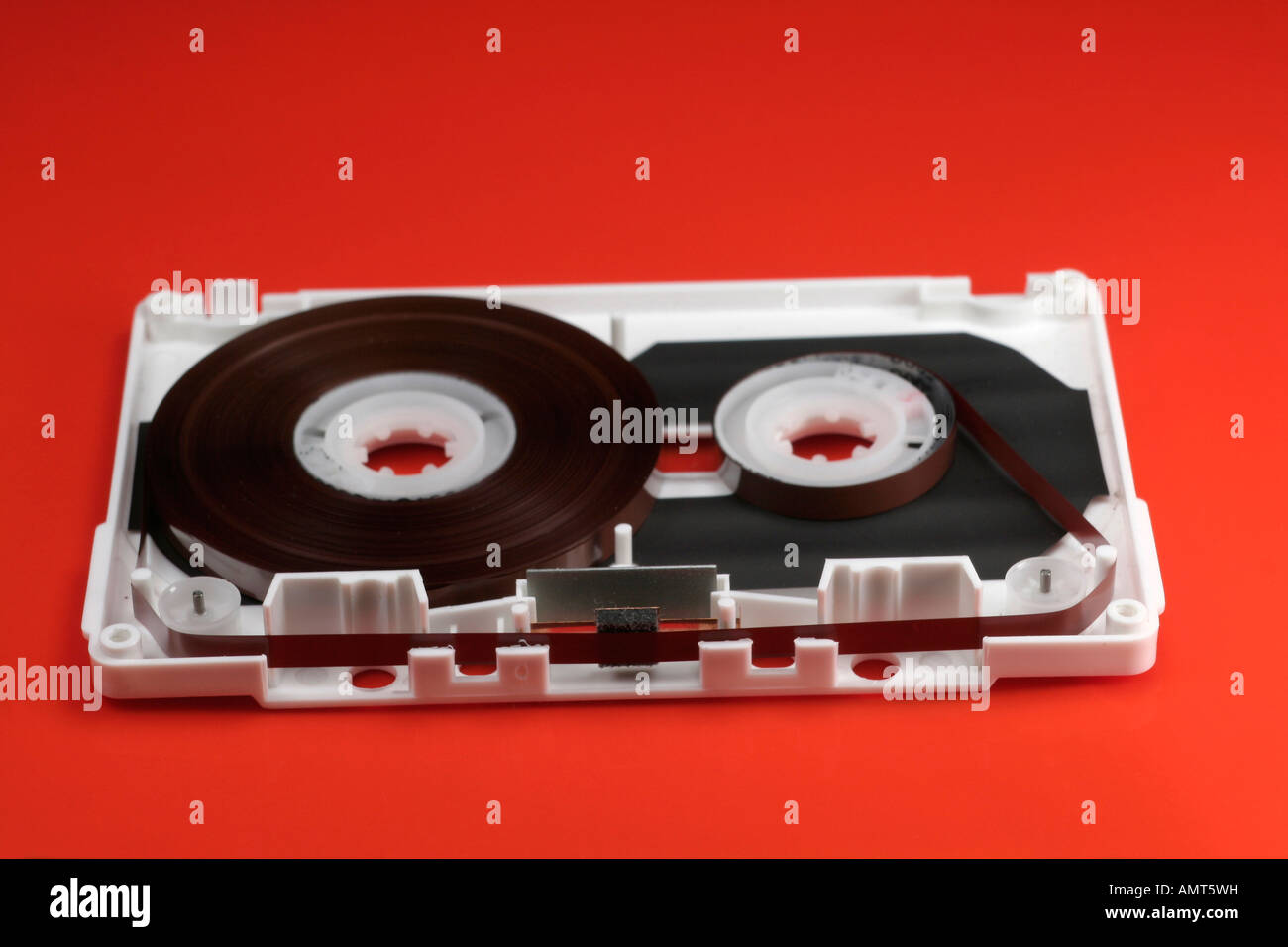 Compact Cassette with housing top removed Stock Photo - Alamy