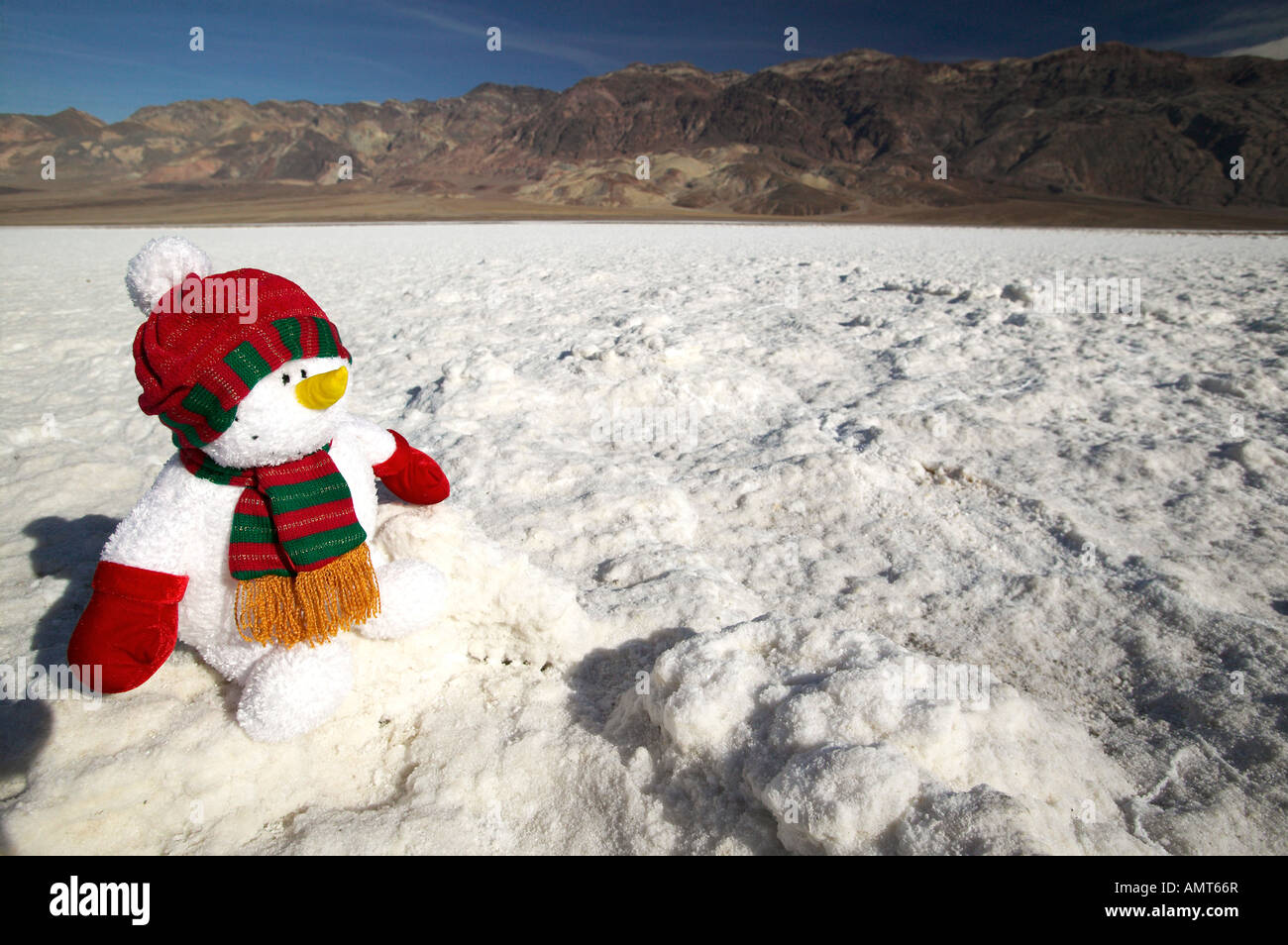 Christmas Scene with Snowman, Devils Golf Course, Death Valley, Death ...