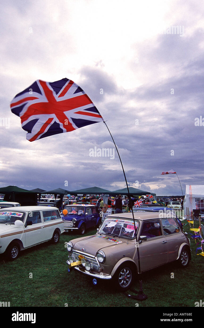 Mini car and Union Jack flag Stock Photo - Alamy