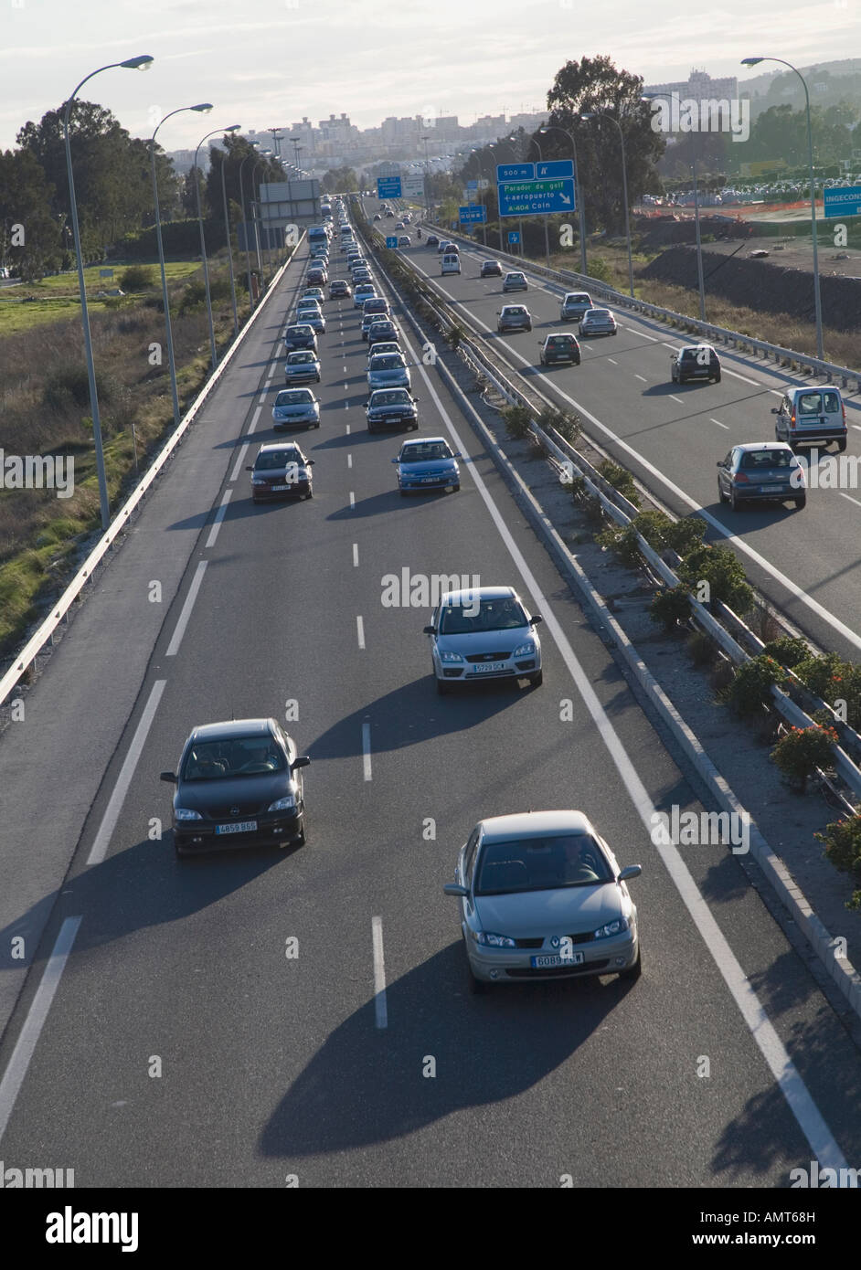 near Torremolinos Costa del Sol Malaga Province Spain Traffic on A7 ...