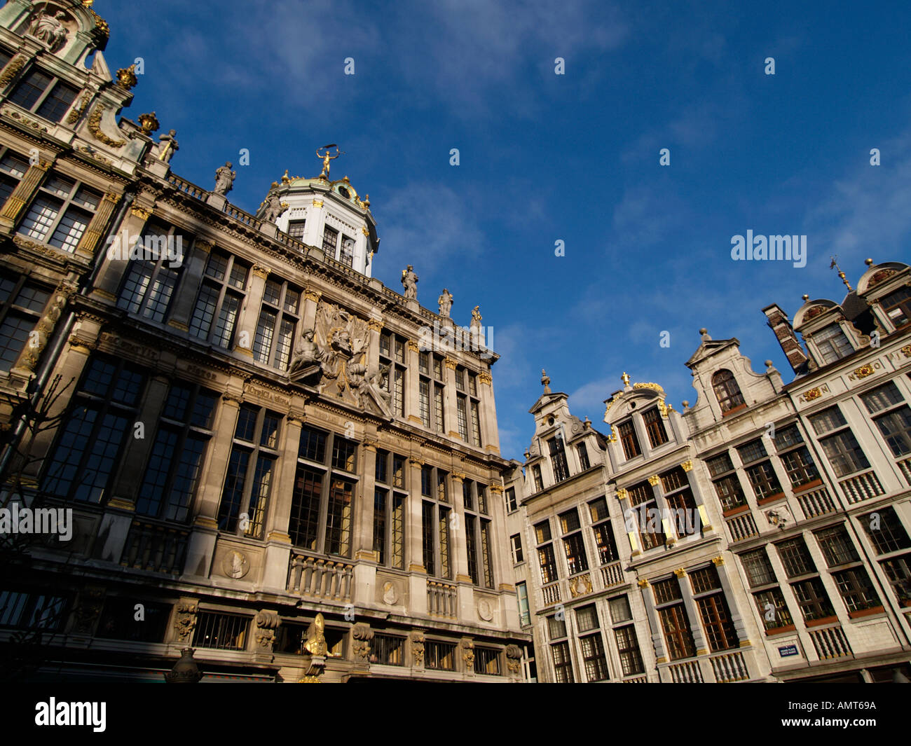 Buildings on the Grand Place main square of Brussels Belgium showing ...