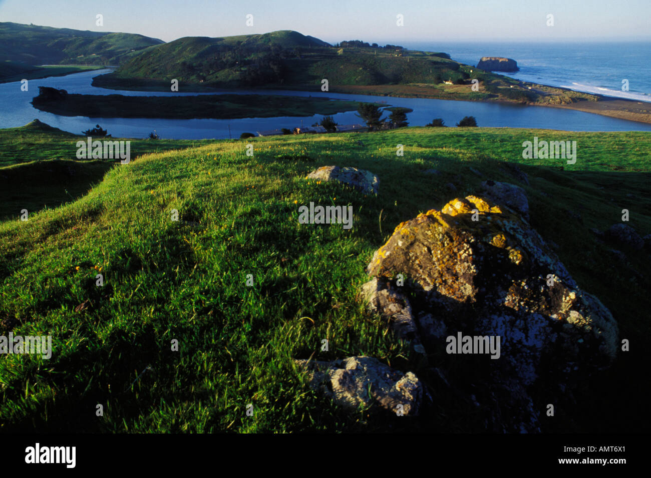 California, Sonoma County, Morning light, Russian River, Jenner Stock ...