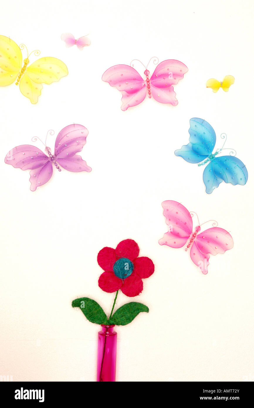 Beautiful decorative red butterflies Cut Out Stock Images & Pictures ...