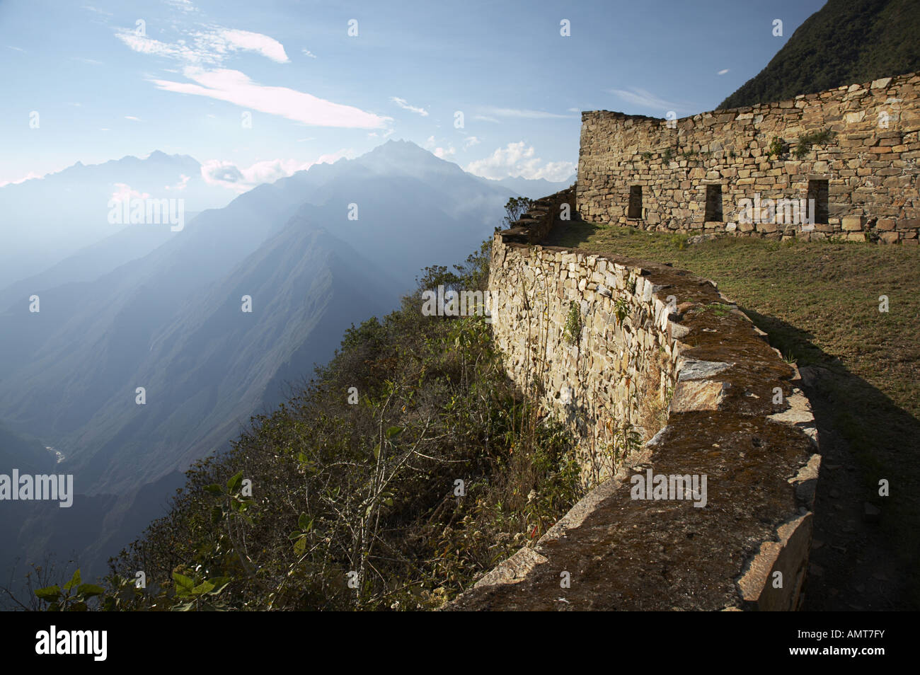 Remote Incan ruins of Choquequirao in the Peruvian Andes Stock Photo ...