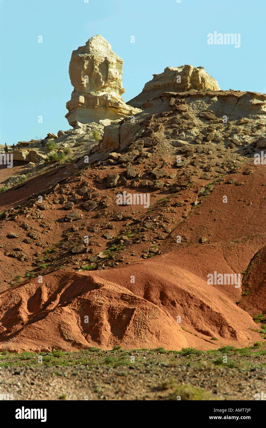 Erosion formations of light and brown sedimentary minerals. Eastern ...