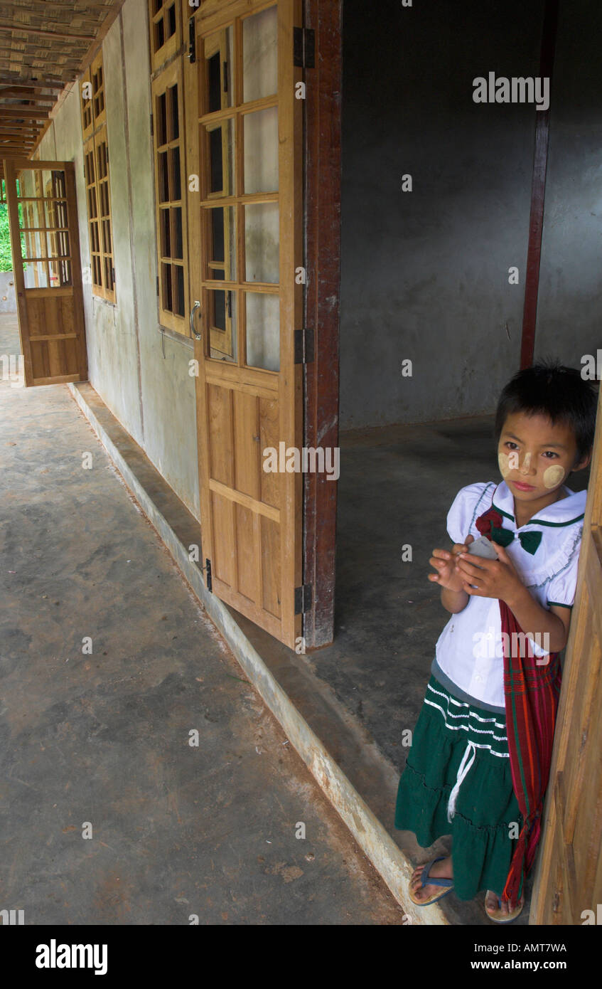 Myanmar Burma Shan State Burma village of Thit La new school building ...