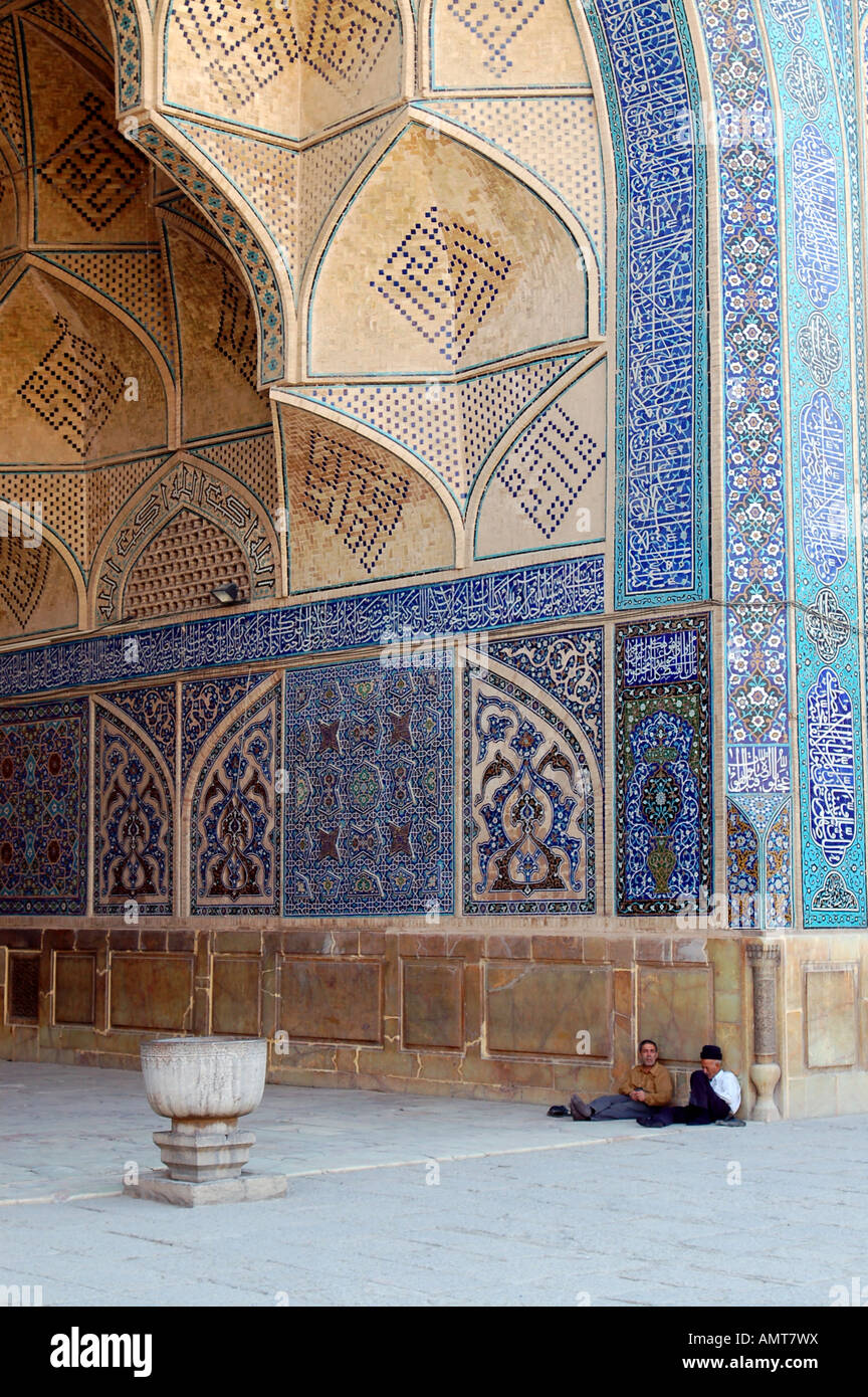 The South Iwan and courtyard at the Jameh Mosque, Isfahan, Iran Stock ...
