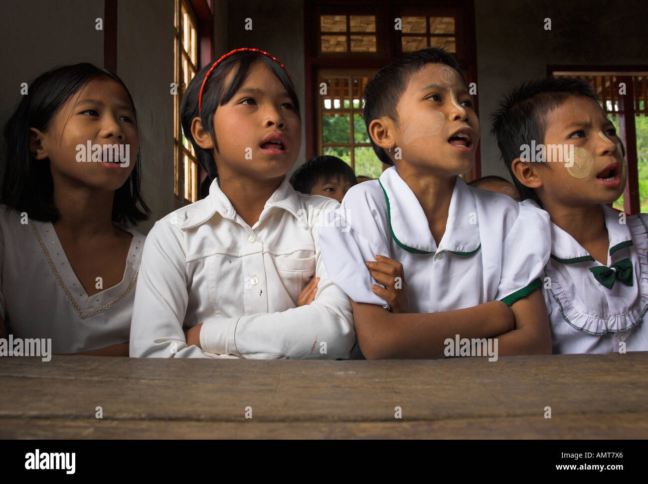Myanmar Burma Shan State Burma village of Thit La new school building ...