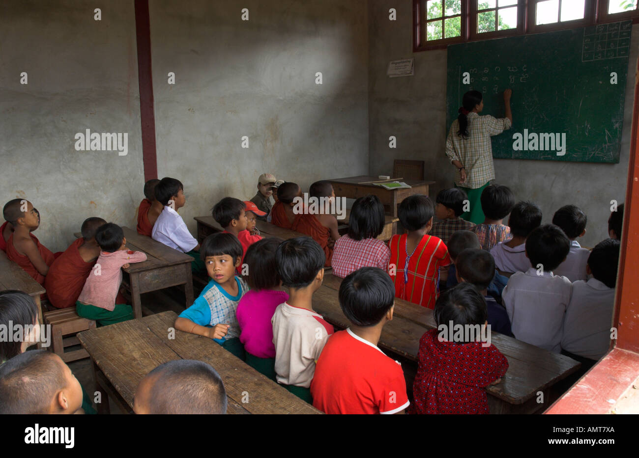 Myanmar Burma Shan State Burma village of Thit La new school building ...