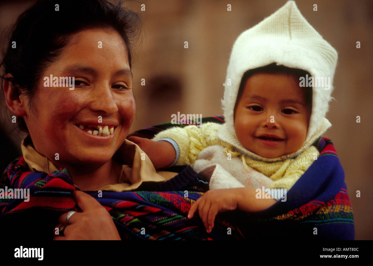 Peruvian mother and baby Cusco South America Stock Photo - Alamy