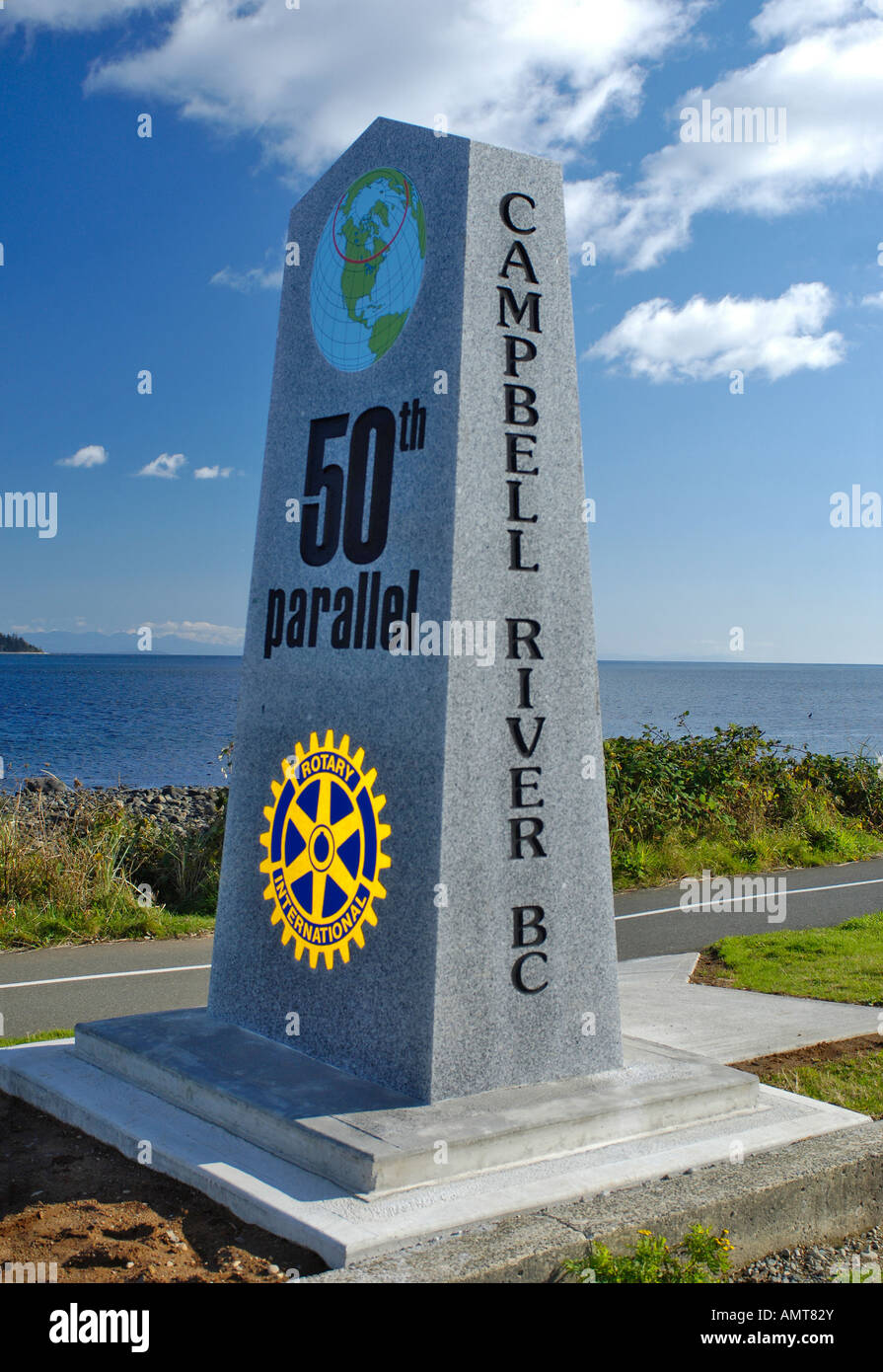 The 50th Parallel identification marker at Campbell River Vancouver ...