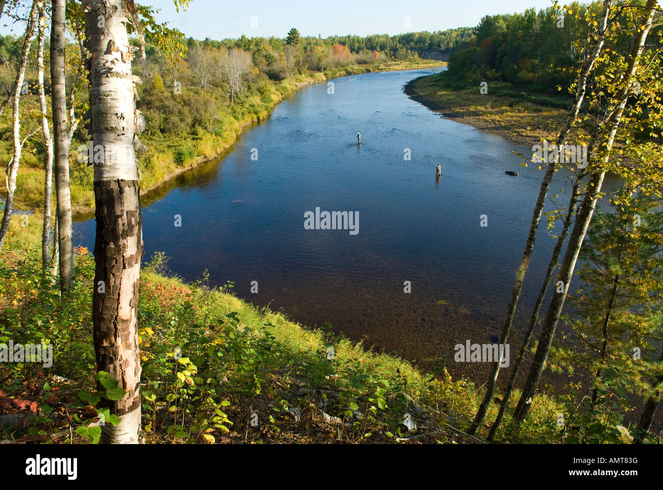 Miramichi River in early fall colours Stock Photo - Alamy