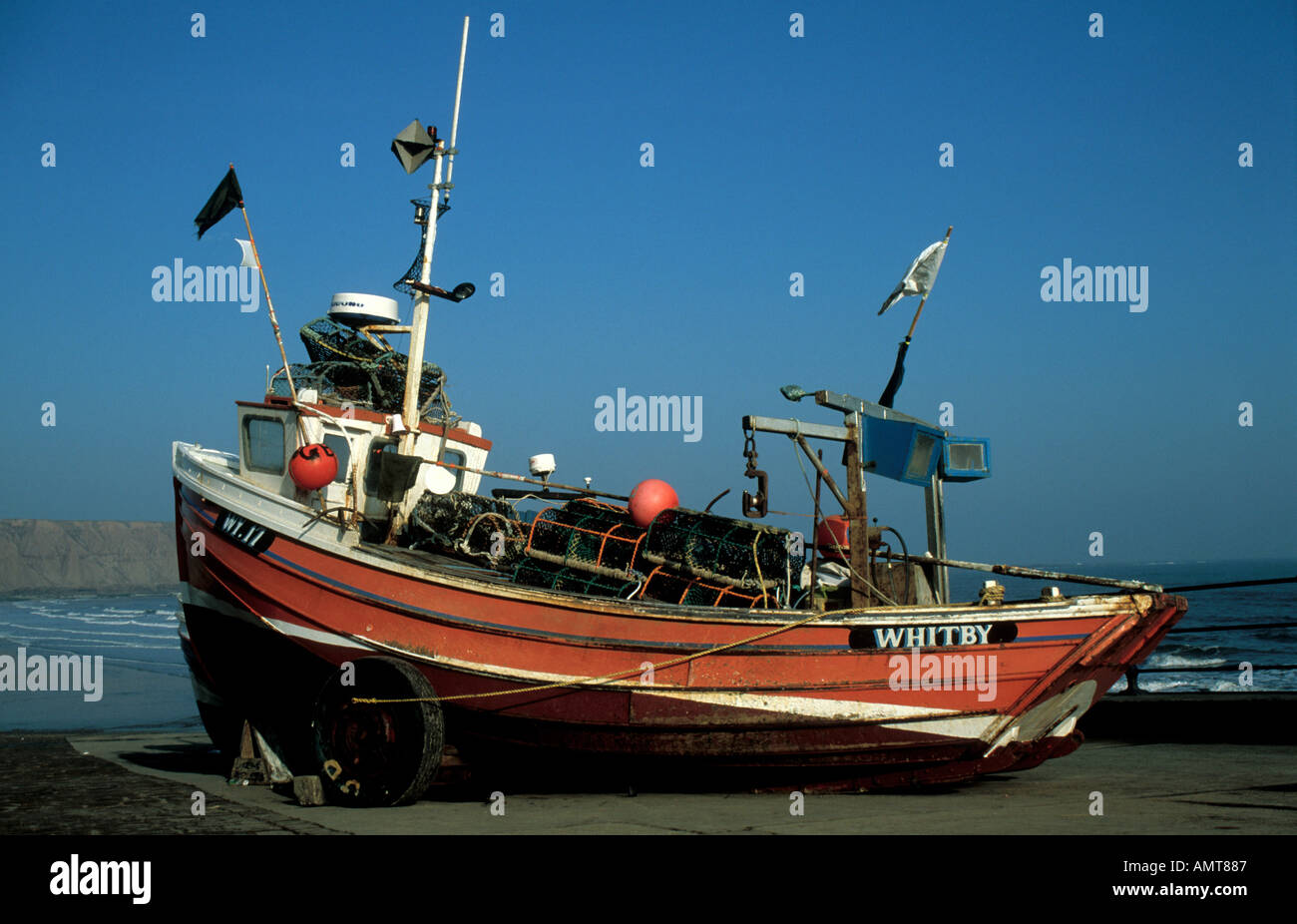 Filey coble on Coble Landing North Yorkshire England UK Stock Photo - Alamy