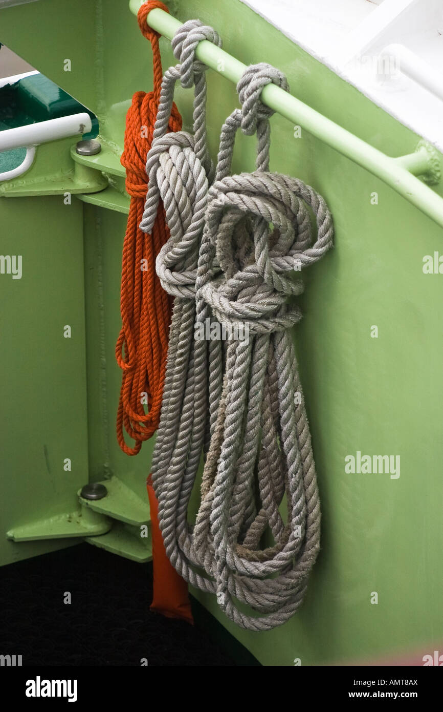 Ropes on a ship Stock Photo - Alamy