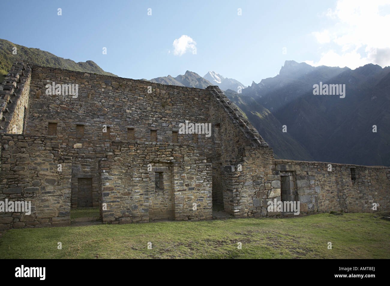 Remote Incan ruins of Choquequirao in the Peruvian Andes Stock Photo ...