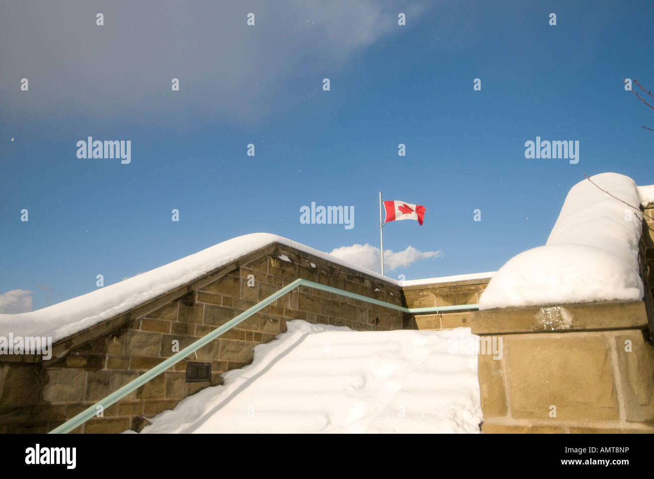 fredericton pedway covered in snow Stock Photo - Alamy