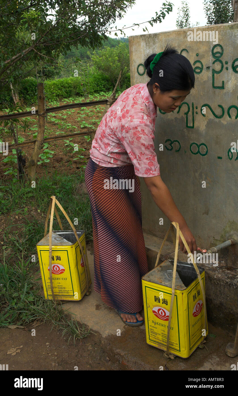 Myanmar Burma Shan State village of Min Ka Water supply infrastructure ...