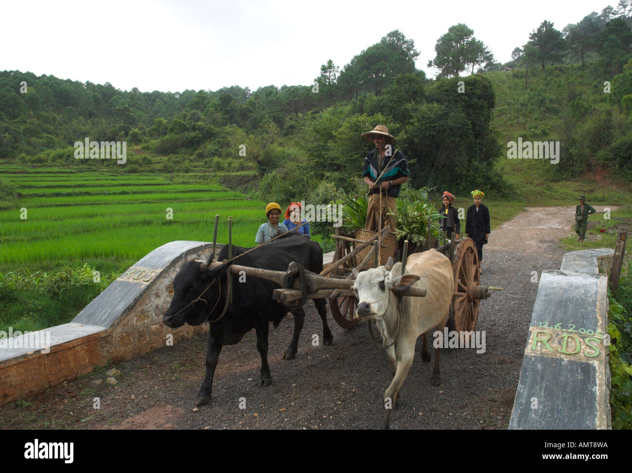 Myanmar Burma Shan State Thit Twin Bridge built by a local NGO loaded ...