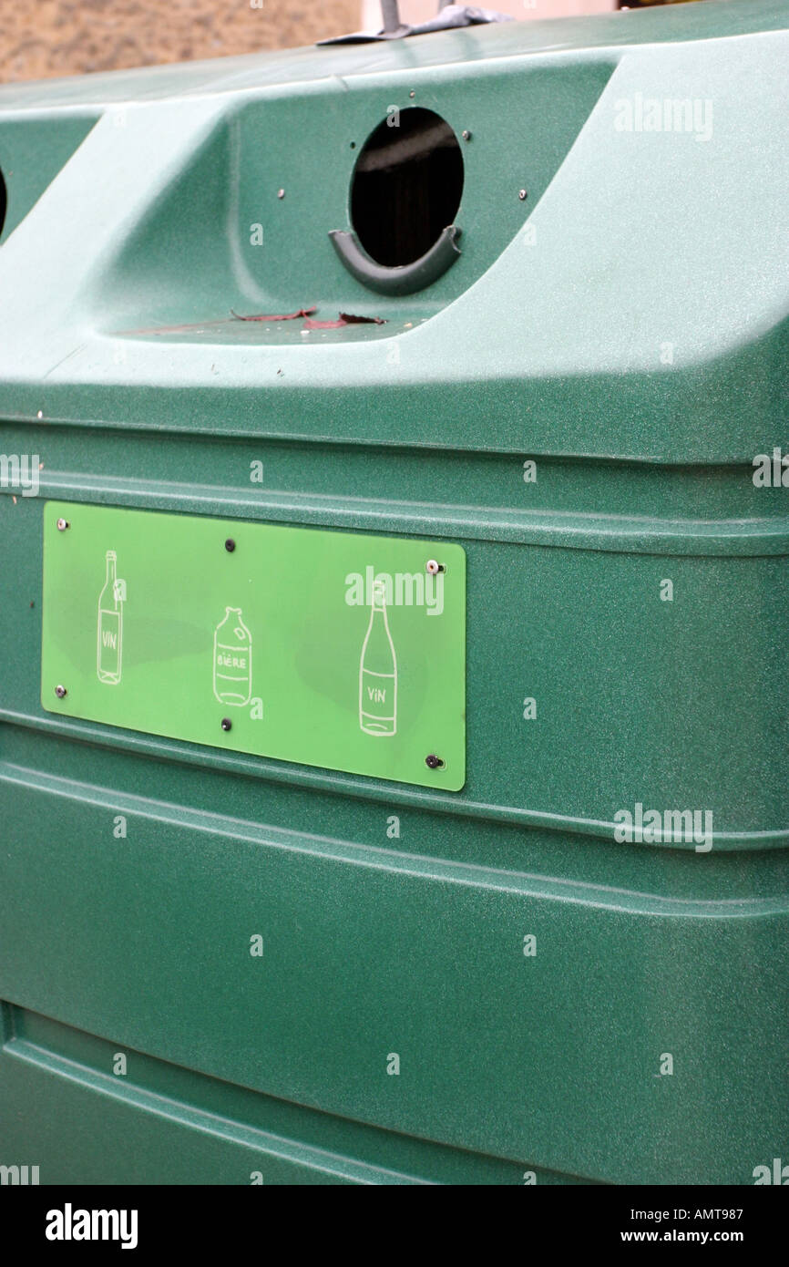 Recycling bins in France Stock Photo - Alamy